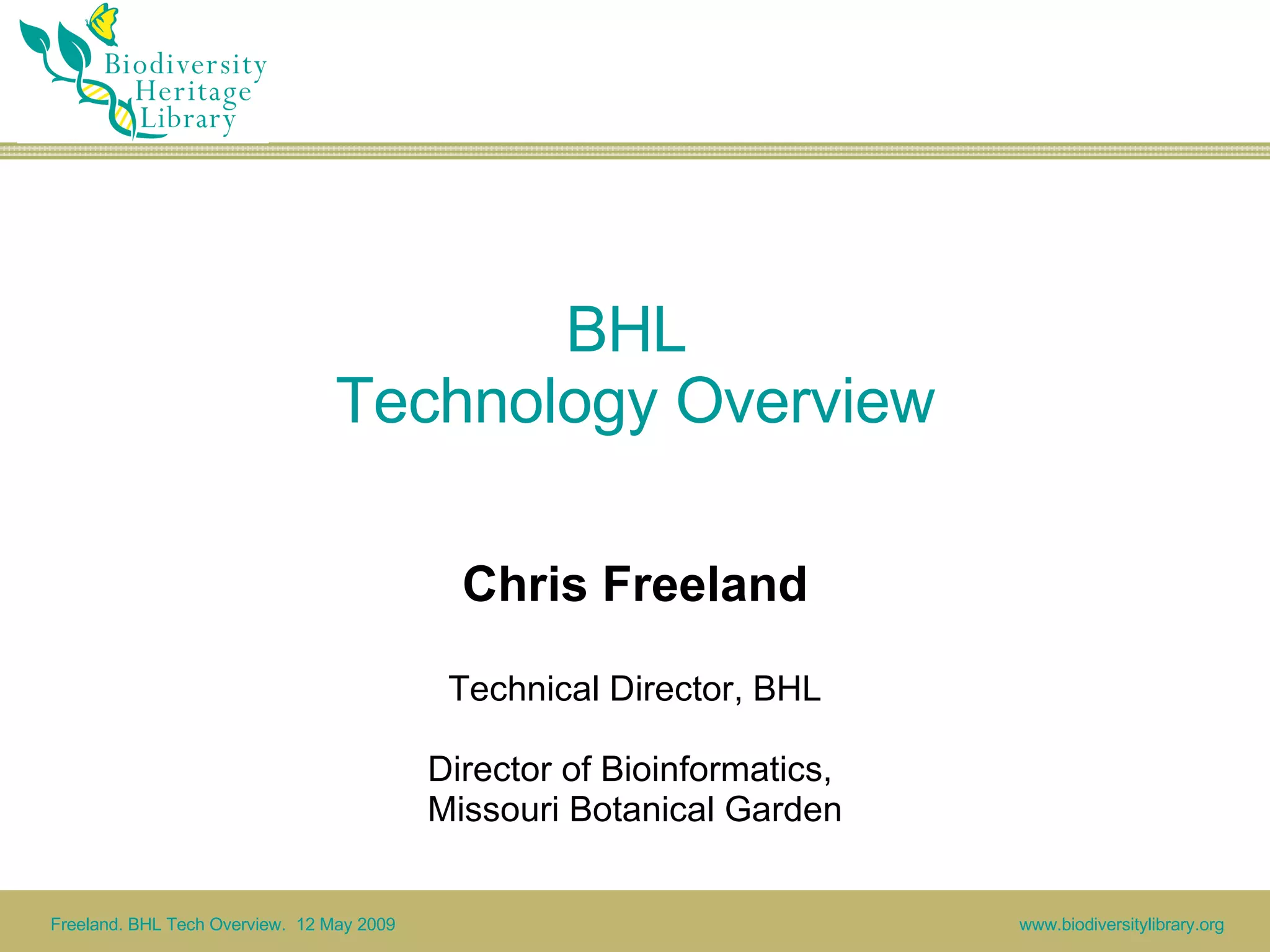 BHL Tech Overview for BHL-Europe | PPT