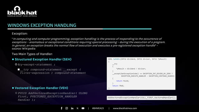 Unmasking the Dark Art of Vectored Exception Handling: Bypassing XDR and EDR in the Evolving ...