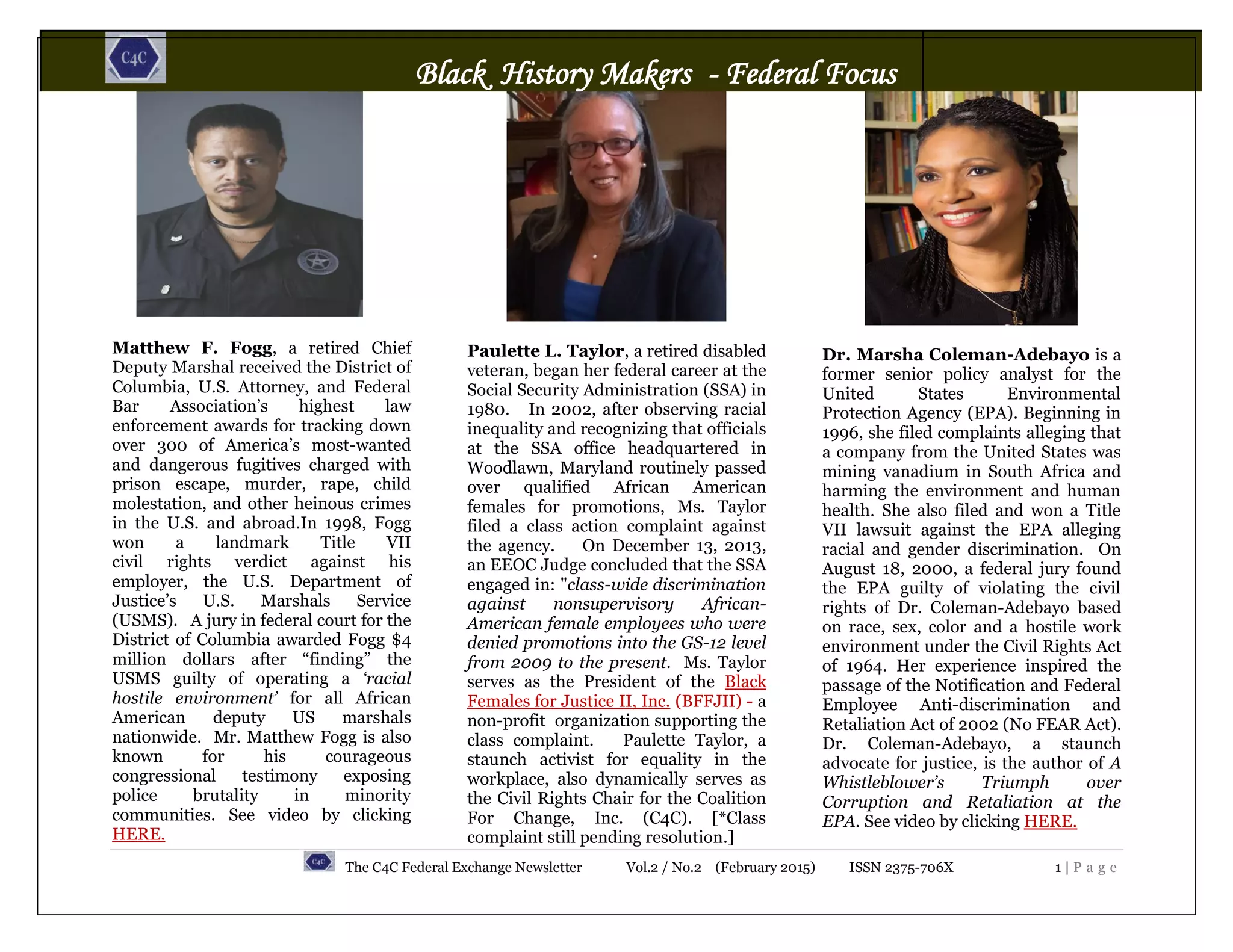 Black History Makers in Modern America --Federal Focus (Part 1) | PPT