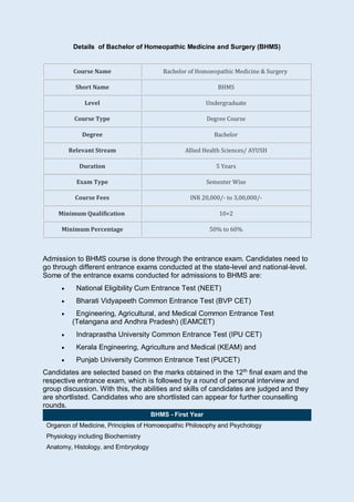 BHMS | PDF