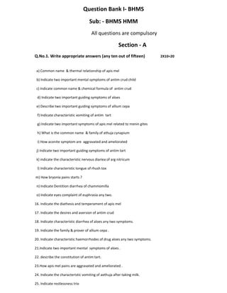 BHMS-I-HMM 02.Question Bank Dr Shubham Sharma.pdf