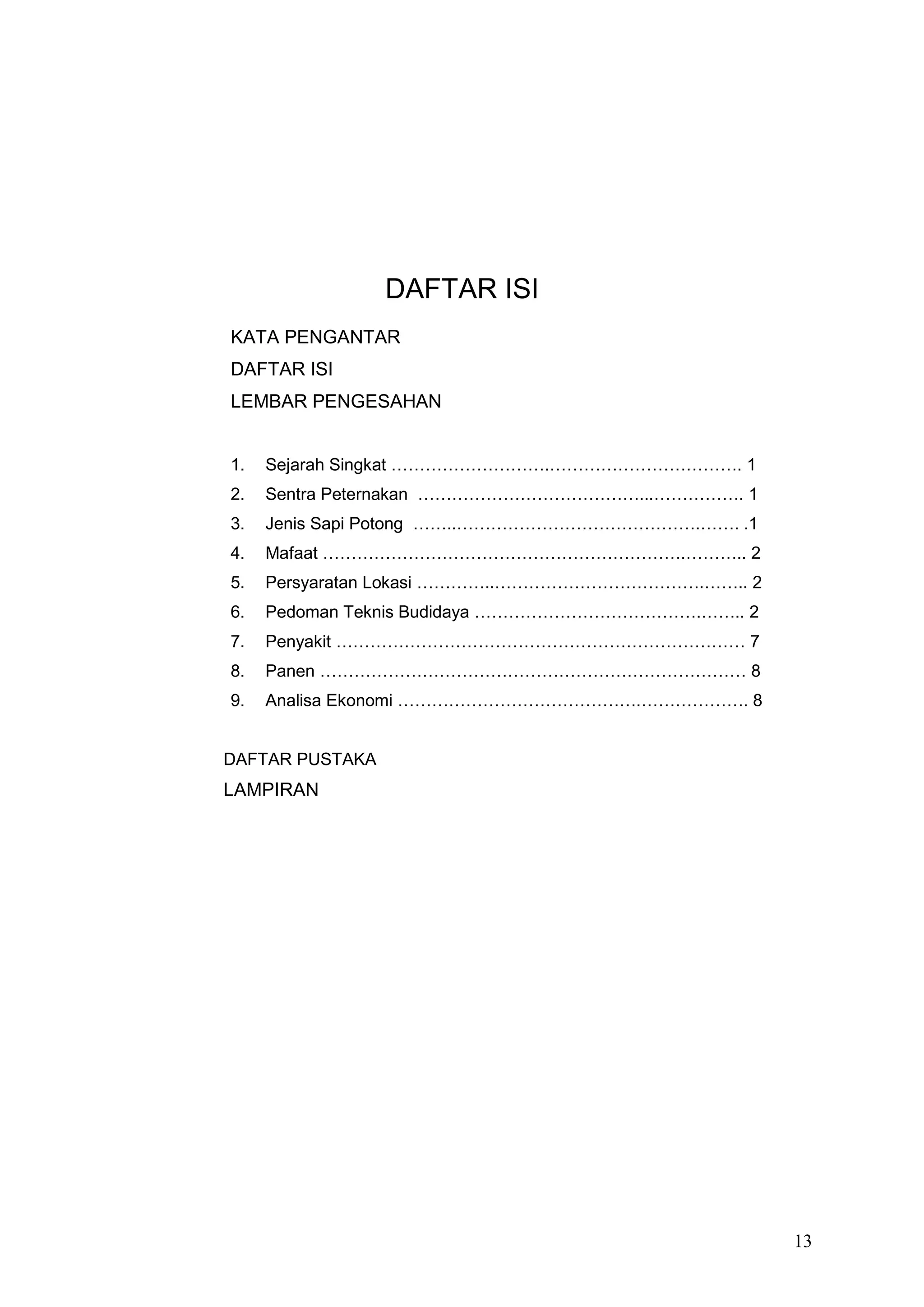 Budidaya Sapi Potong | PDF