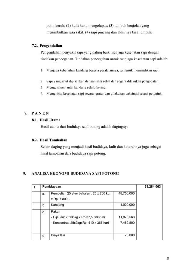 Budidaya Sapi Potong | PDF