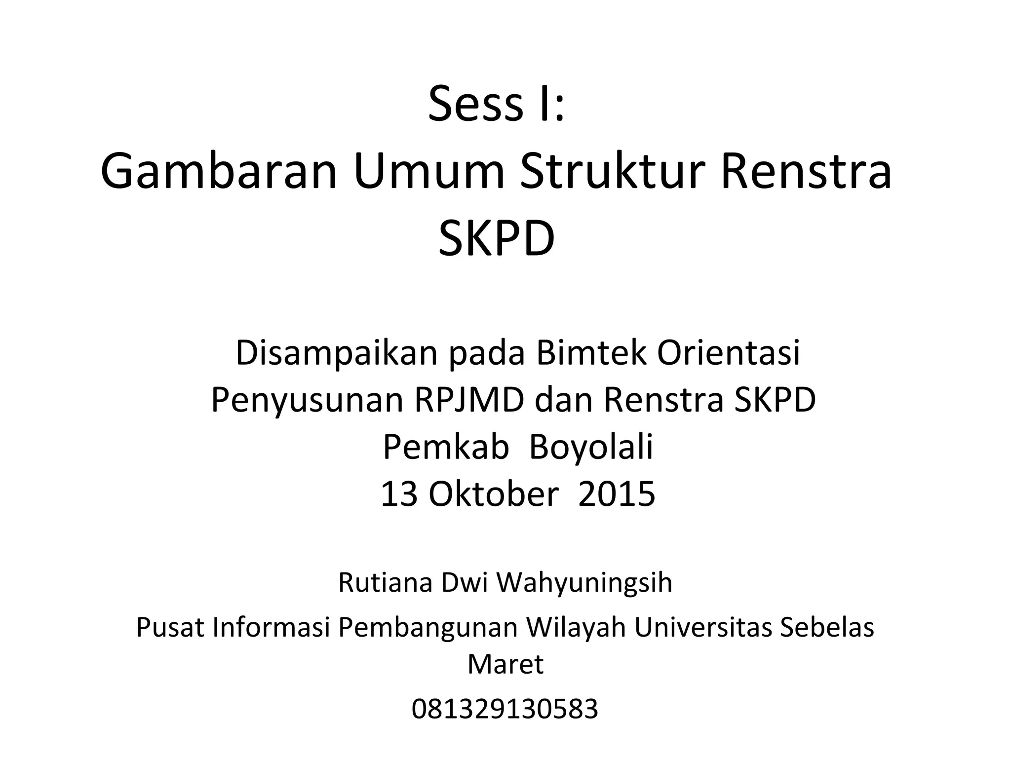 RENSTRA SKPD | PPT