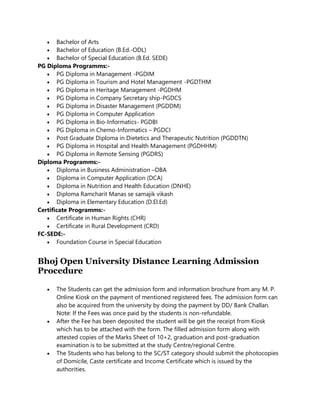 Madhya Pradesh Bhoj Open University | PDF