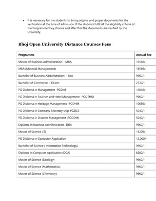 Madhya Pradesh Bhoj Open University | PDF