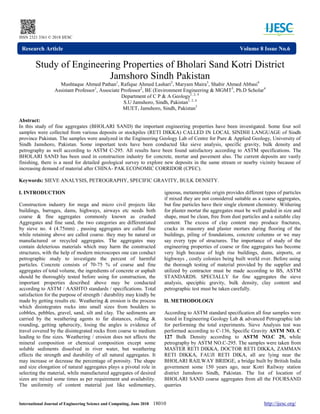 Study of Engineering Properties of Bholari Sand Kotri District Jamshoro ...
