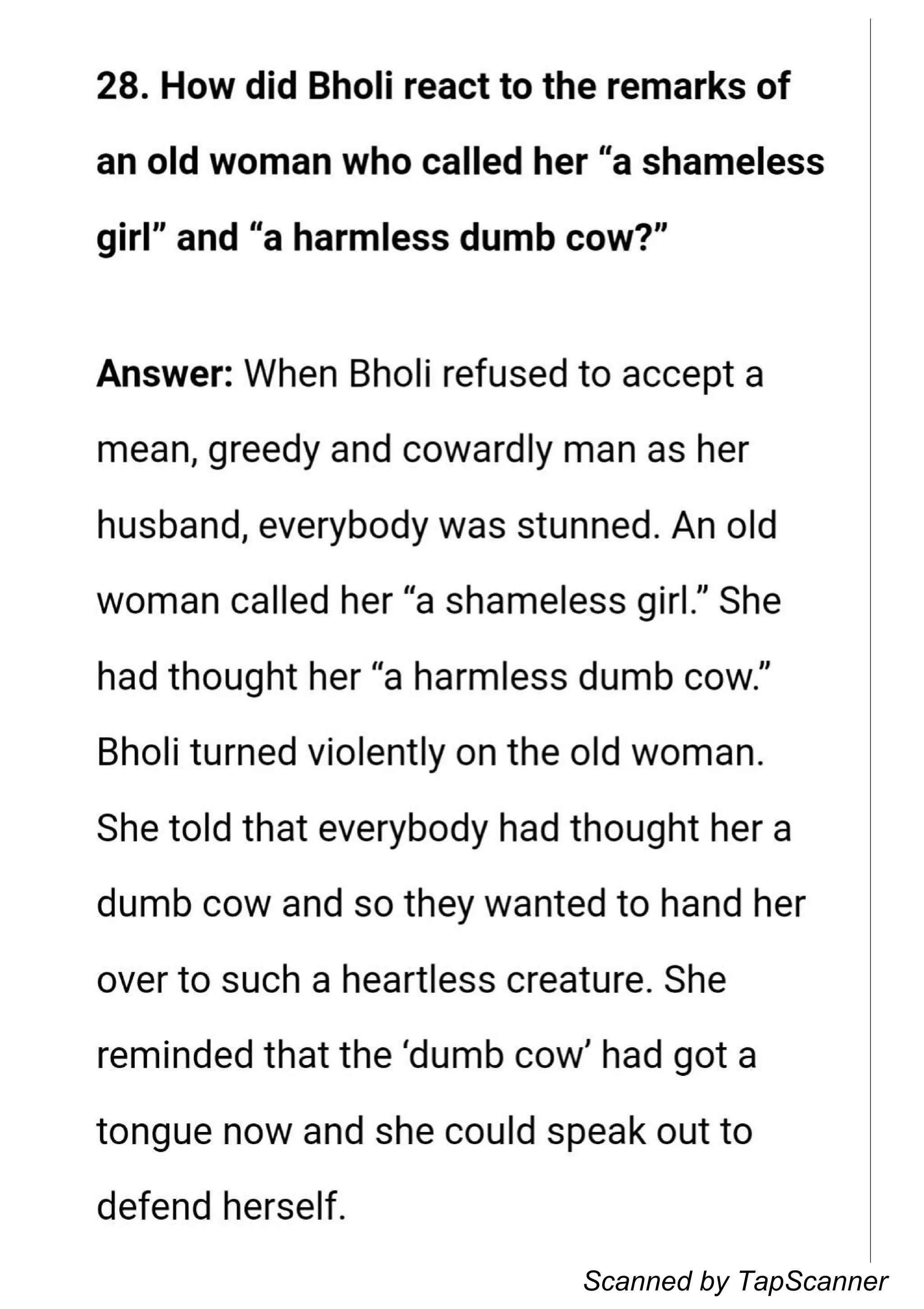 Bholi Questions and Answers | PDF