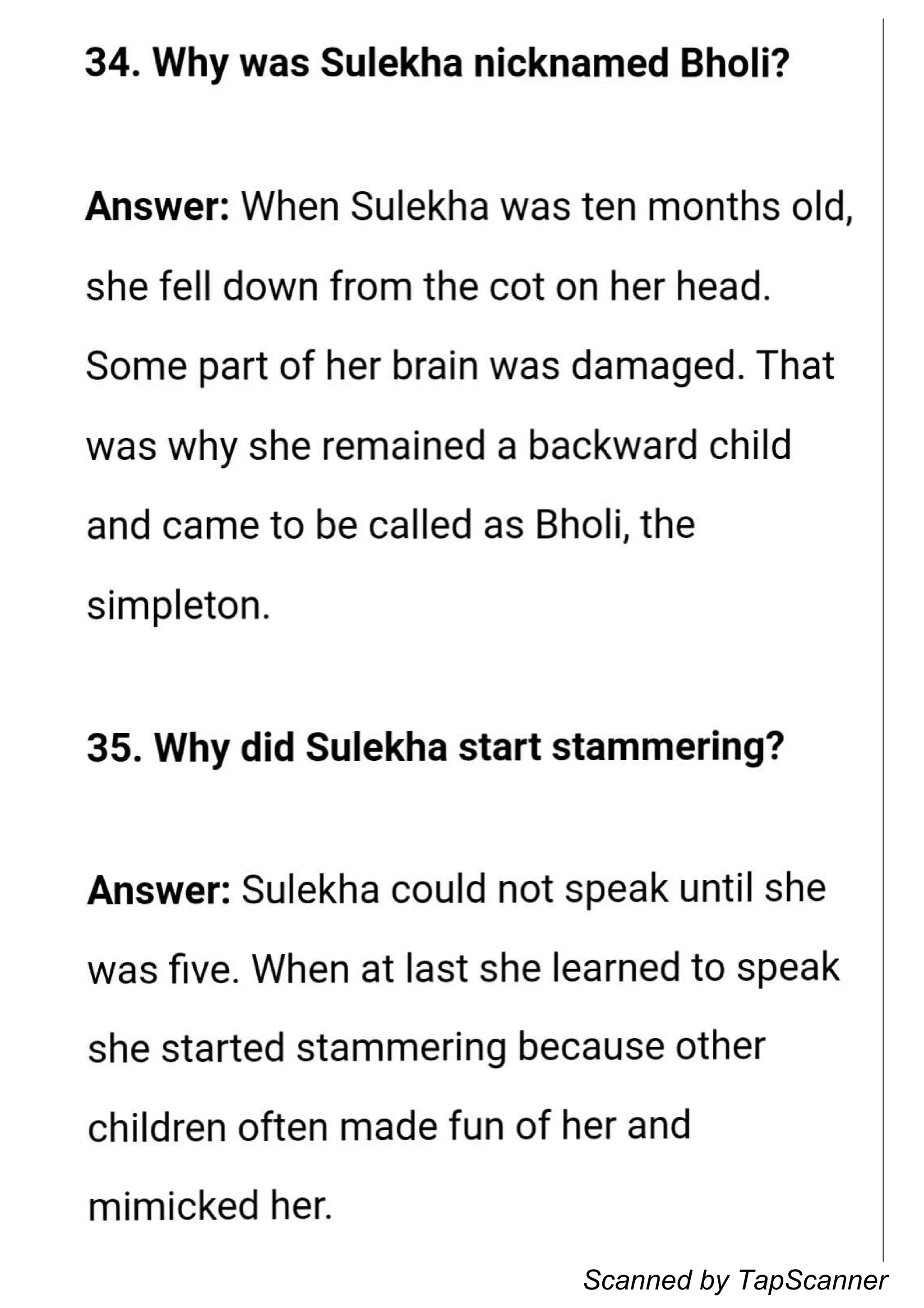 Bholi Questions and Answers | PDF