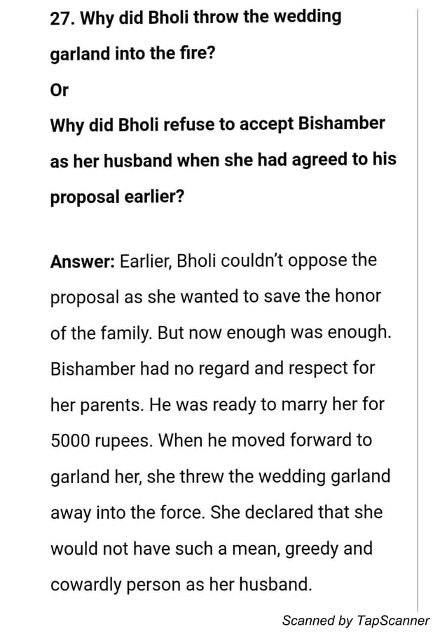 Bholi Questions and Answers | PDF