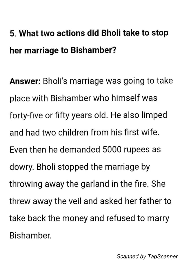 Bholi Questions and Answers | PDF