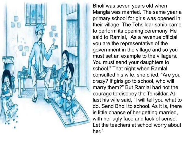 Bholi english ncert syllabus class 11 presentation | PPTX