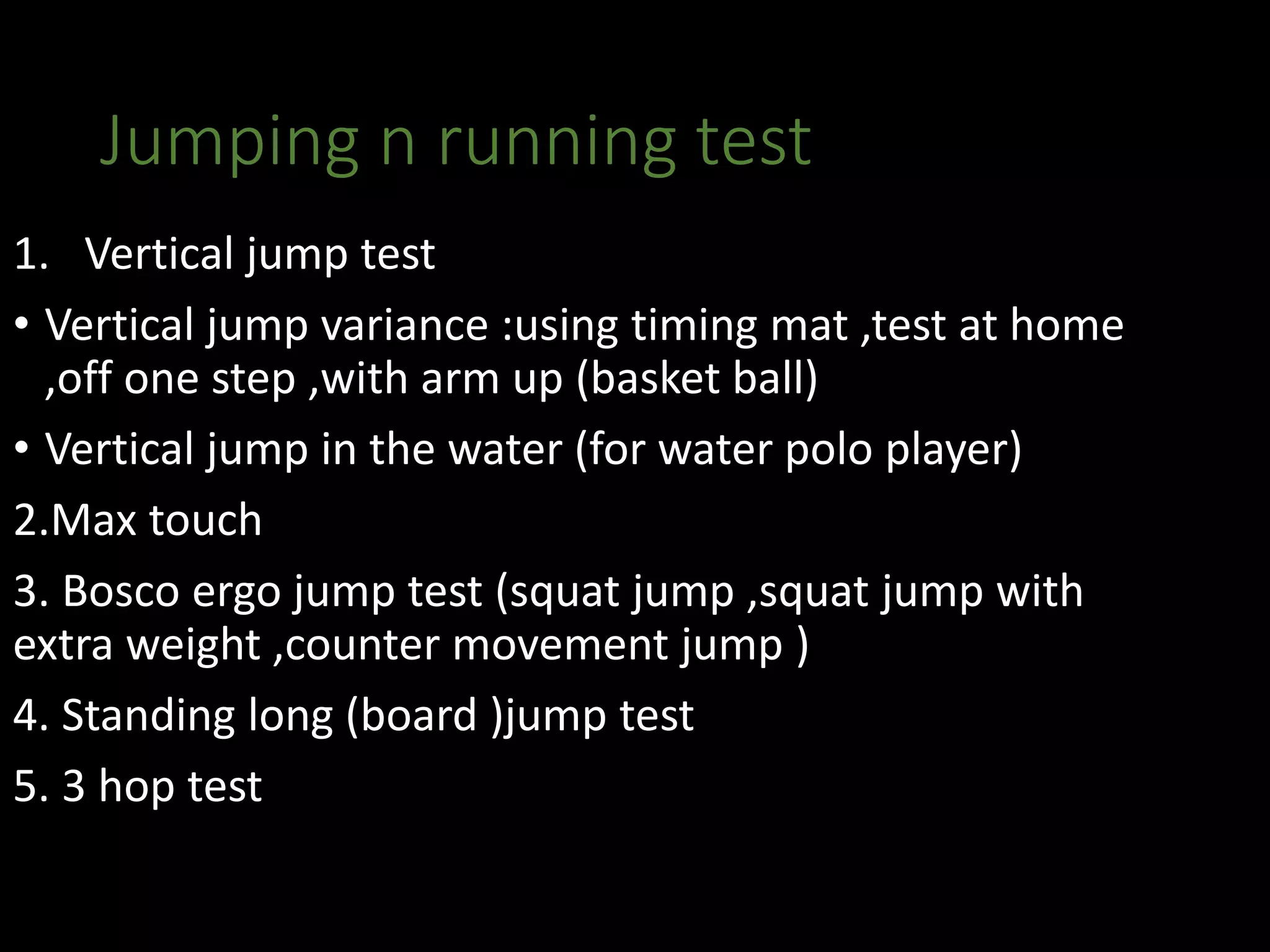 Physical fitness assessment in athletes | PPTX