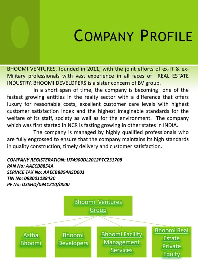 Bhoomi Developers Company Profile | PDF