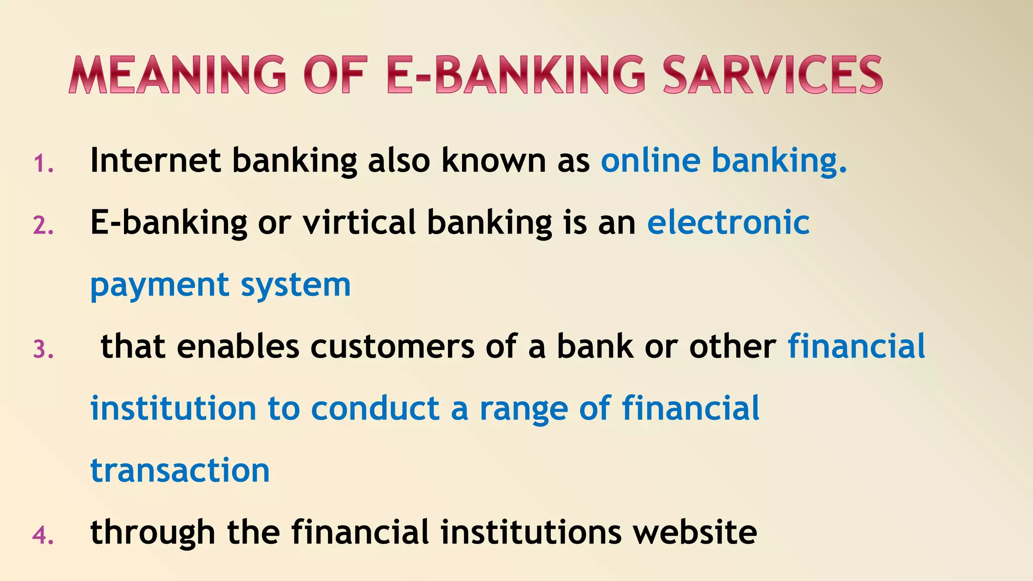 E-Banking services | PPTX