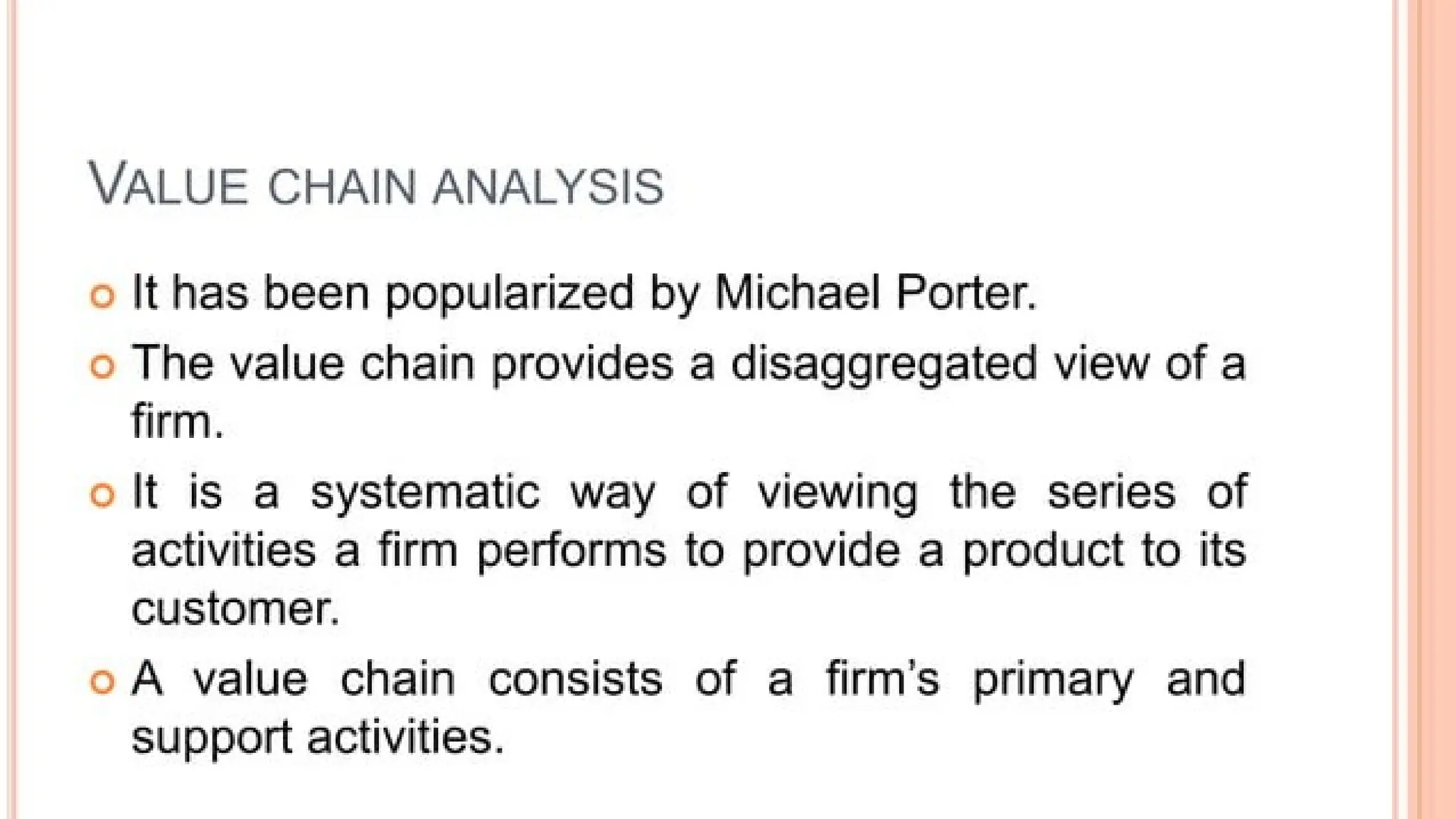 The Value Chain and Swot Analysis Systems | PPTX