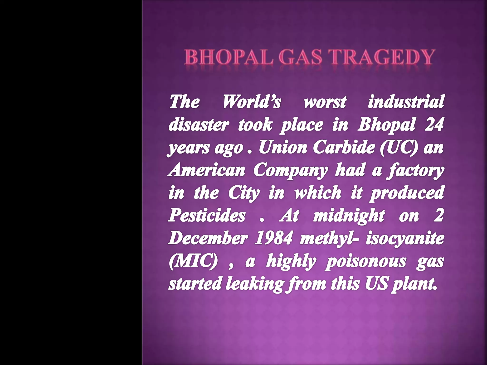 Bhopal gas tragedy | PPTX