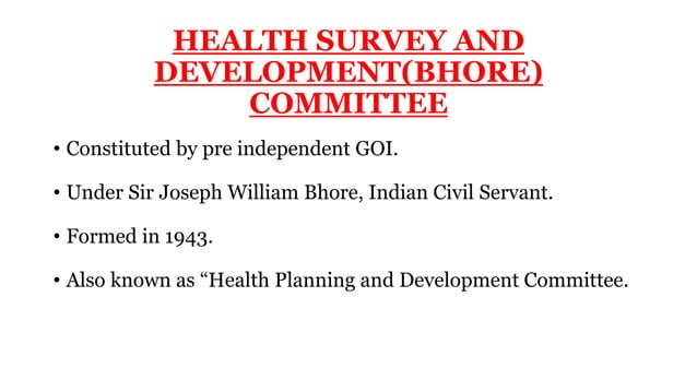 BHORE COMMITTEE community health nursing.pptx | Infectious Diseases ...