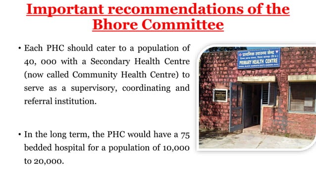 BHORE COMMITTEE community health nursing.pptx | Infectious Diseases ...