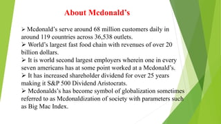 MacDonald's Success and Failure | PPTX