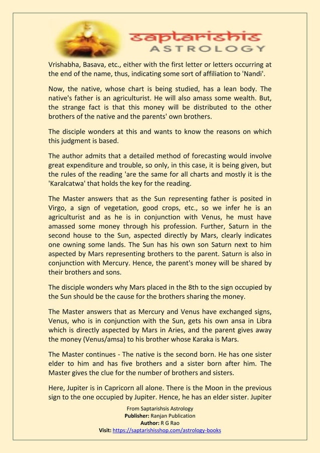 Bhrighu Nandi Nadi Chart 1 by R G Rao.pdf | Astrology | Religion ...