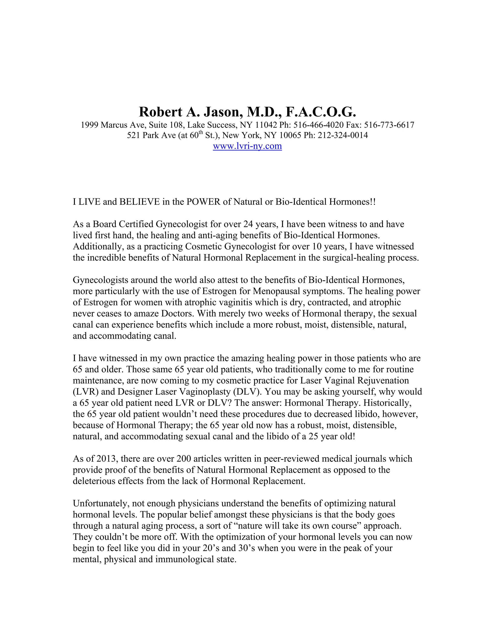 Bioidentical Hormone Replacement Therapy | PDF