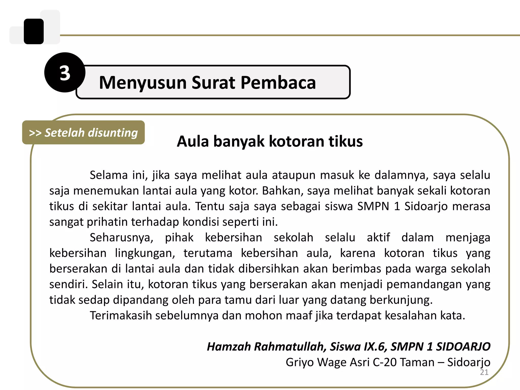 Bhs. indonesia - surat pembaca | PPTX