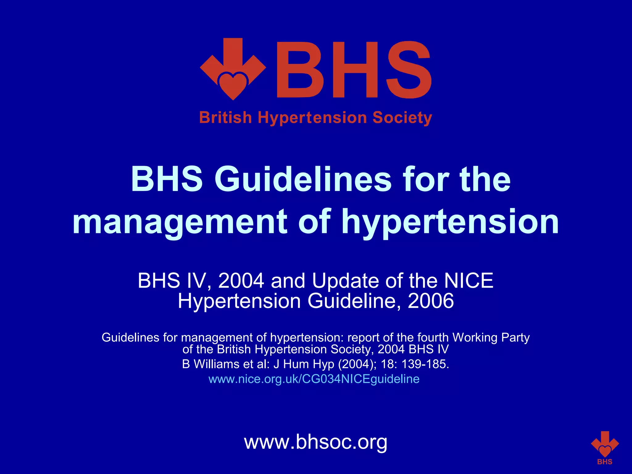 Bhs guidelines iv_and_nice_algorithm_slides | PPT