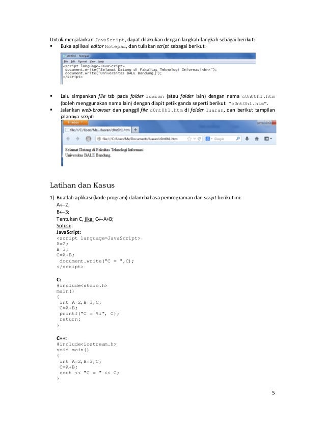 Bahasa Pemrograman dan Script