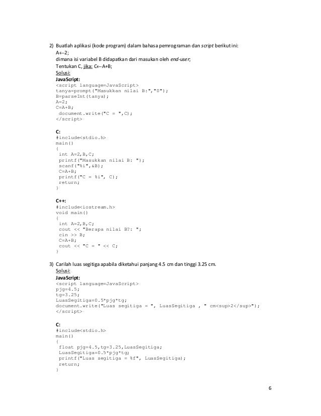 Bahasa Pemrograman dan Script