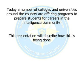 Strong National Intelligence Communities Enhance National Security: The ...