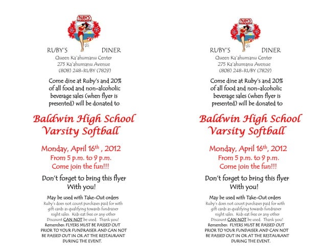 Baldwin High School Varsity Softball Fundraiser Flyer | PPT Baldwin High School Varsity Softball Fundraiser Flyer | PPT