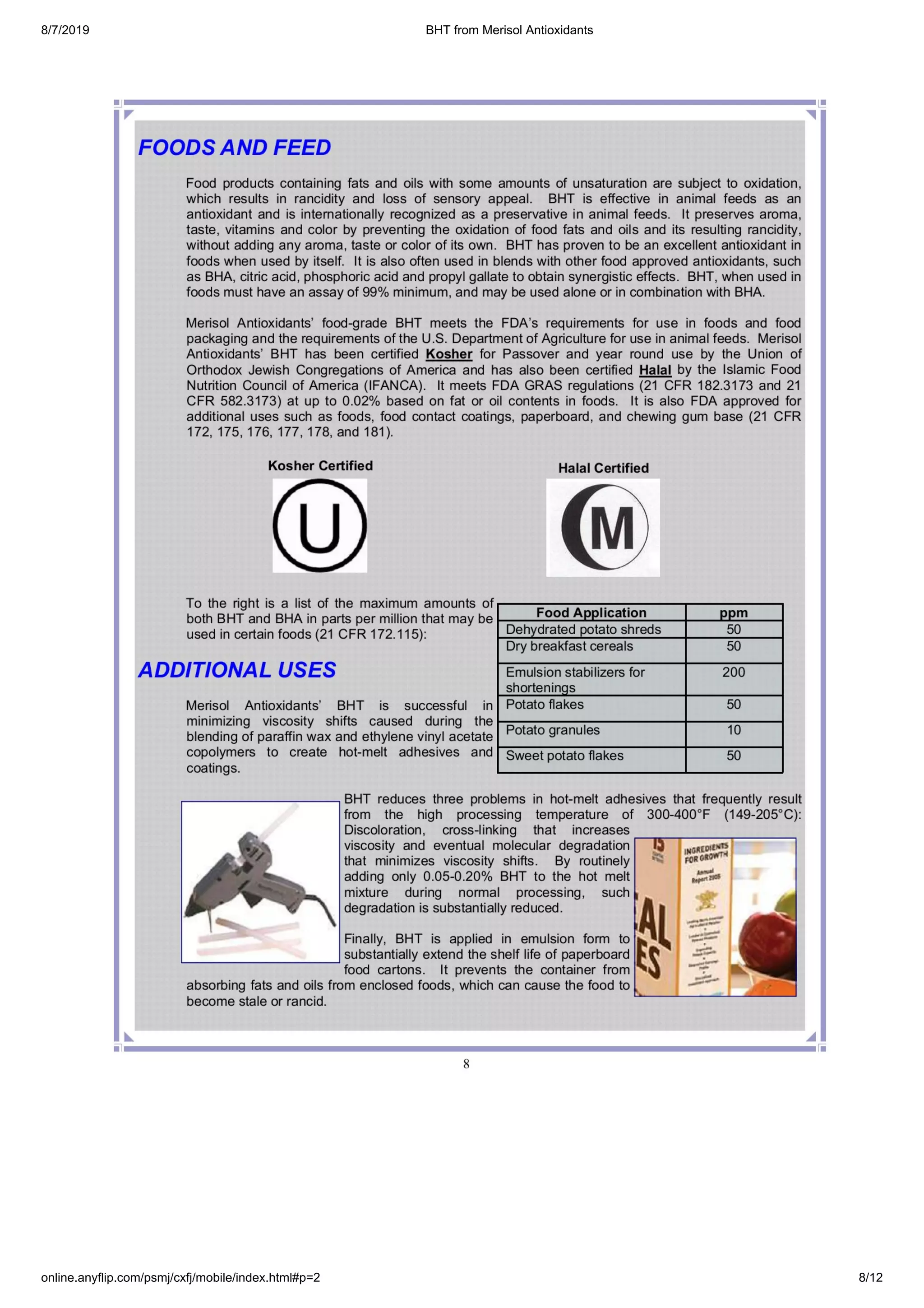 Bht from merisol antioxidants | PDF