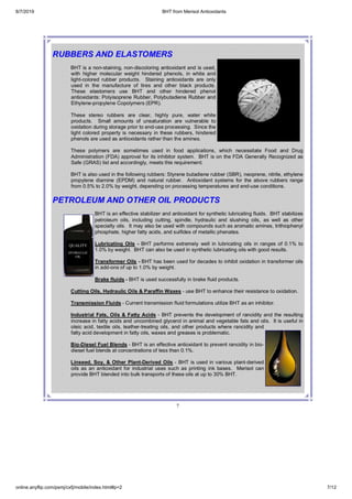 Bht from merisol antioxidants | PDF