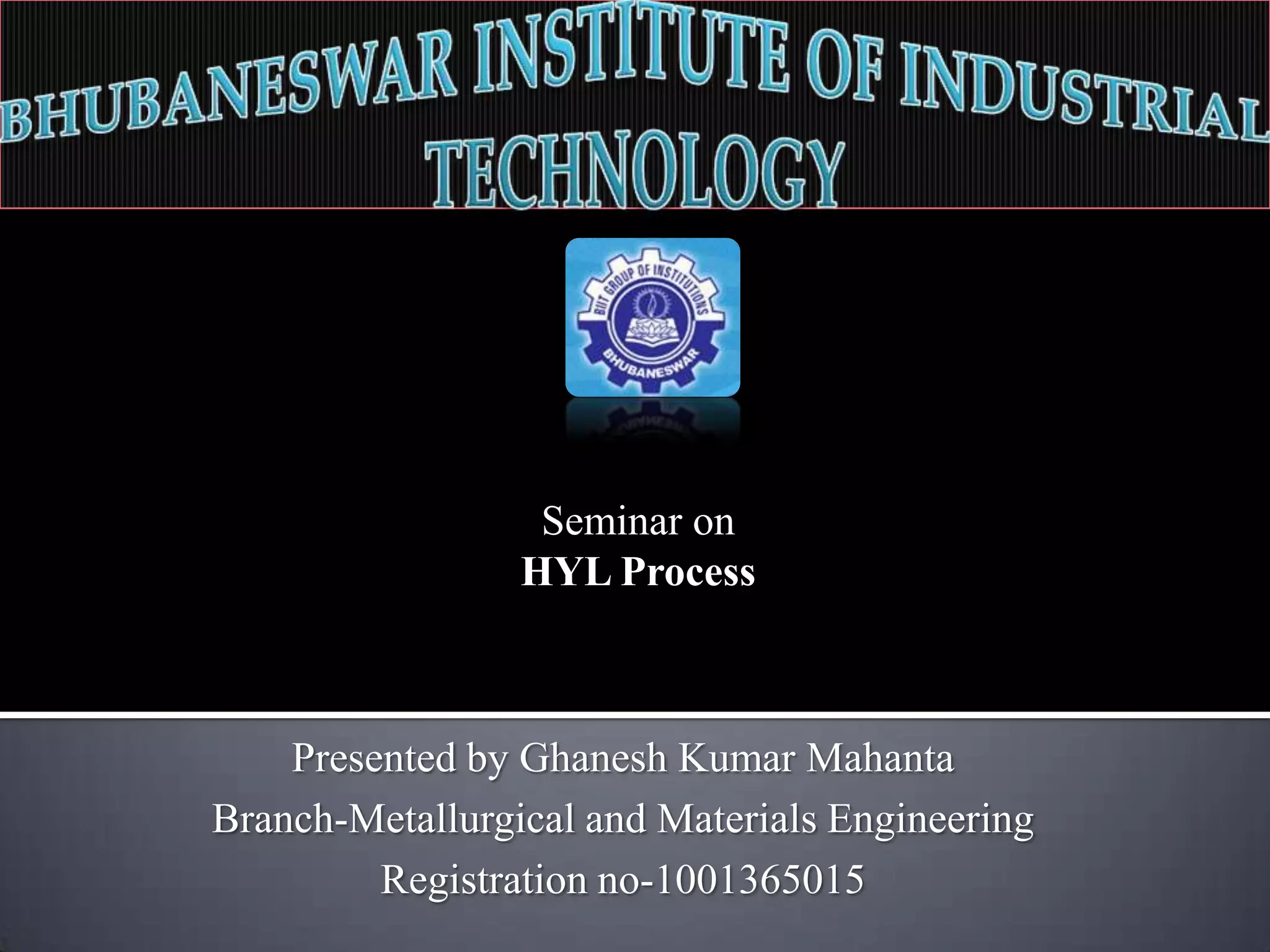 Seminar on HYL Process | PPTX