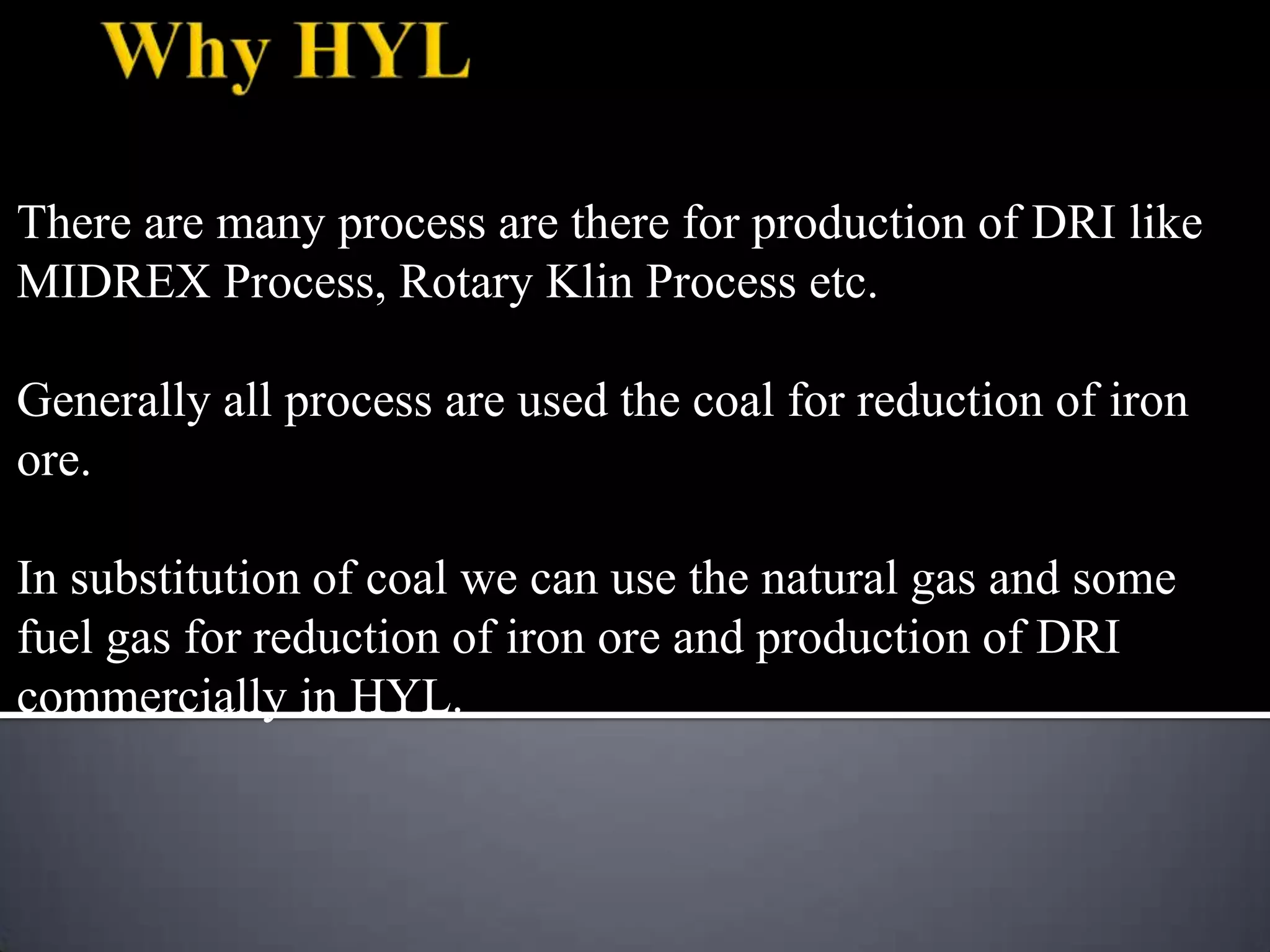 Seminar on HYL Process | PPTX
