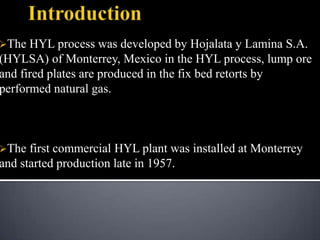 Seminar on HYL Process | PPTX