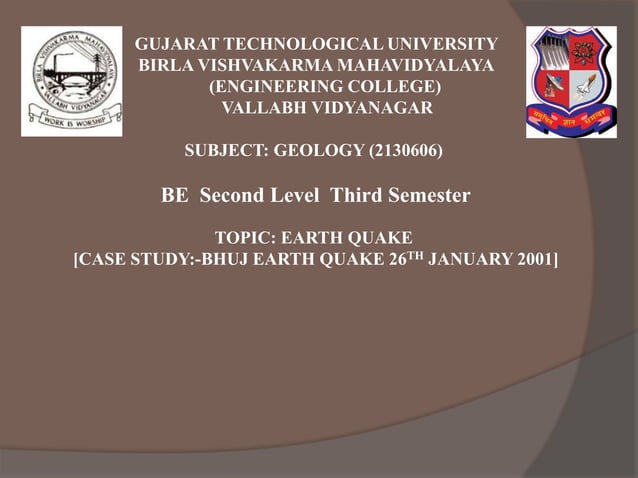 Case Study: Bhuj earth quake 26 th january 2001 | PPT