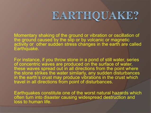 Case Study: Bhuj earth quake 26 th january 2001 | PPT