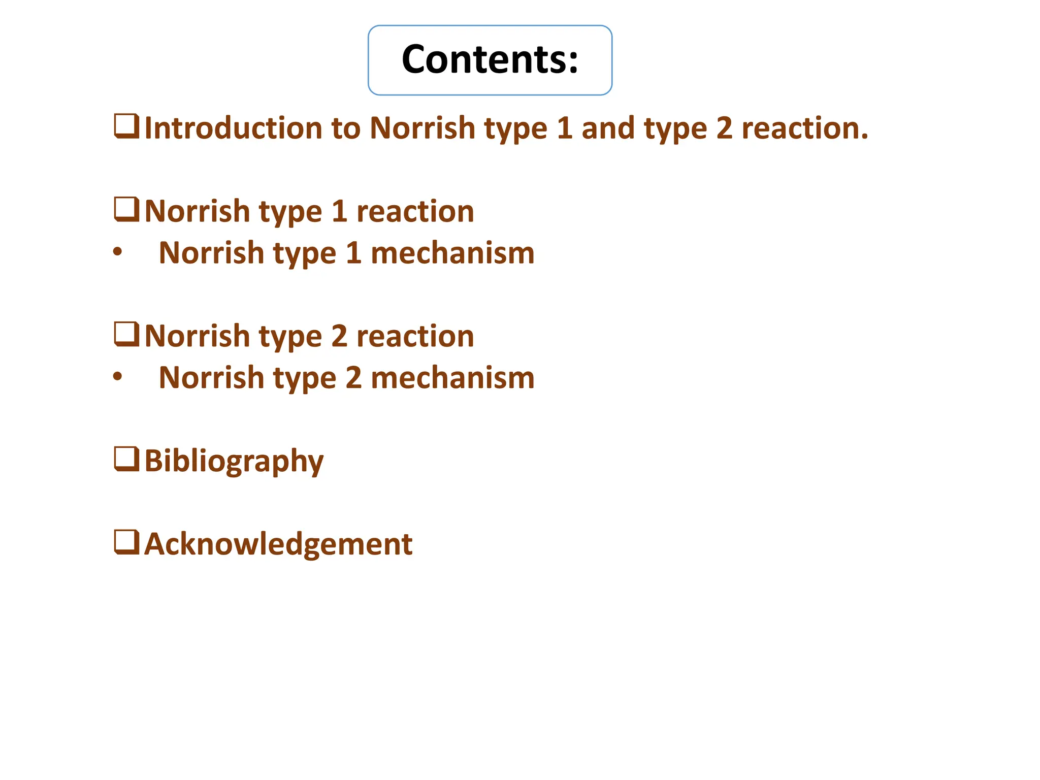 presentation on norrish type 1 and norrish type 2 | PPTX