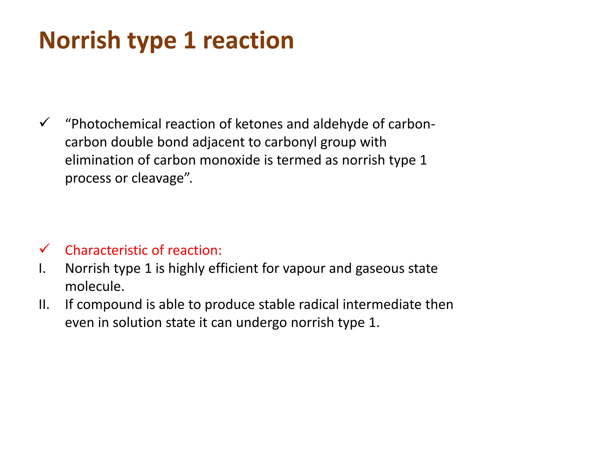 presentation on norrish type 1 and norrish type 2 | PPTX