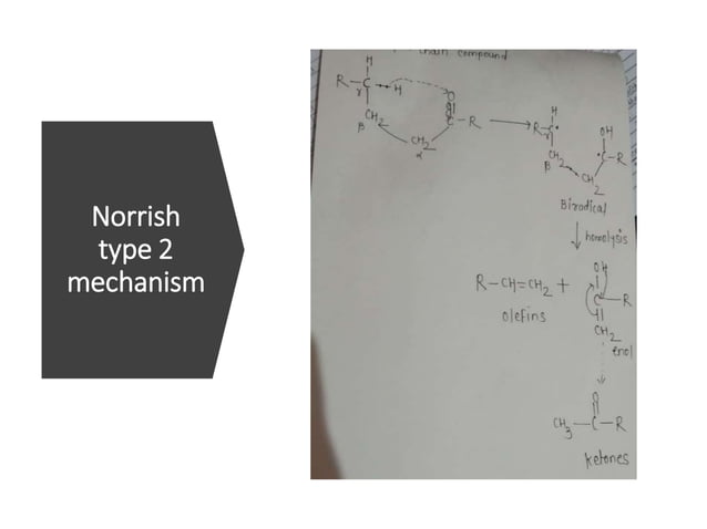 presentation on norrish type 1 and norrish type 2 | PPTX | Chemistry ...