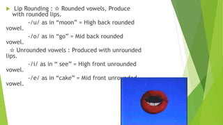 Classification of Speech Sound Vowels | Presentation | PPTX