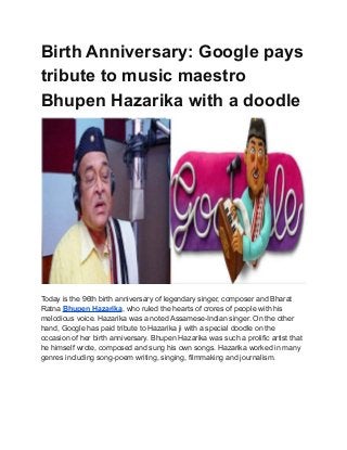 Bhupen Hazarika | PDF