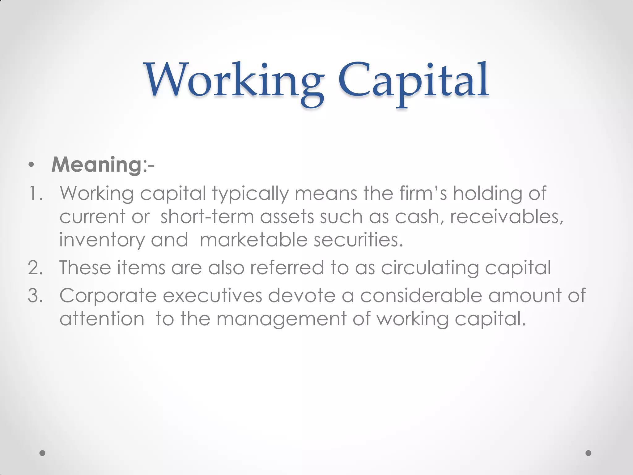 Committes on Working capital | PDF