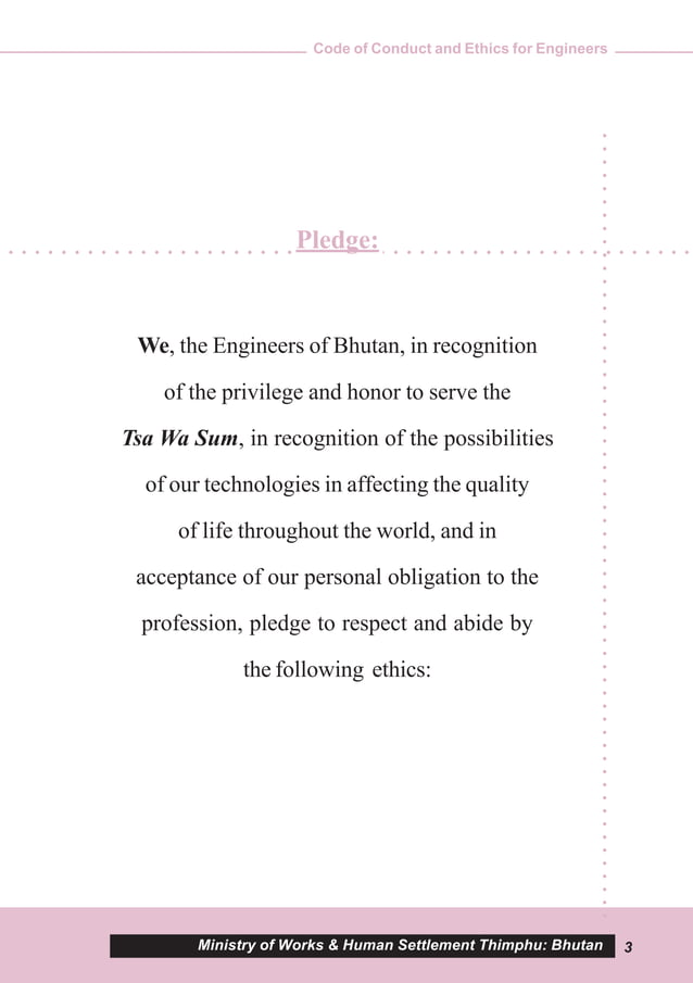 Bhutan code-of-ethics-for-engineers by ministry of works | PPT