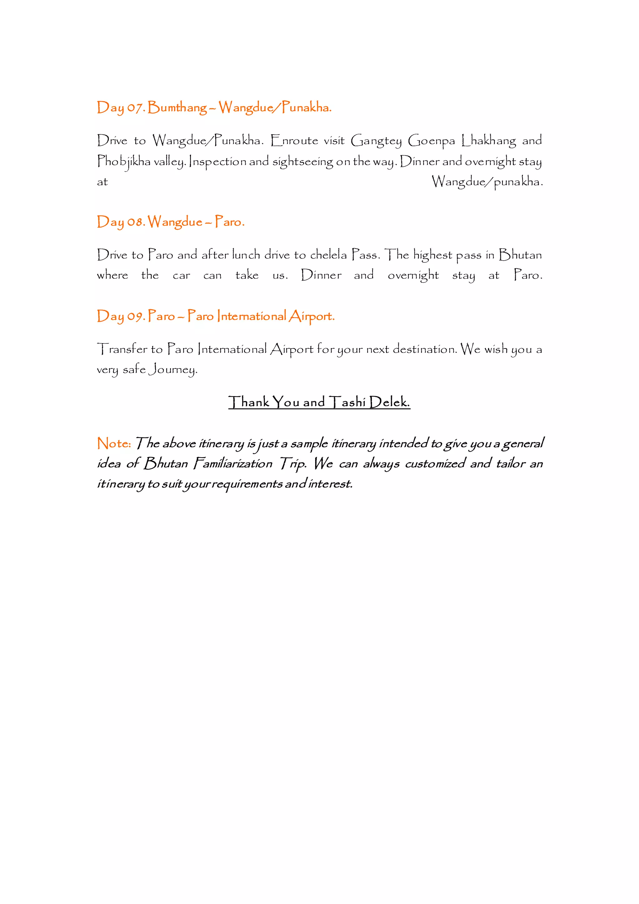 Bhutan FAM Tour | DOCX