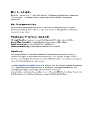 Bhutani Cyberthum: A World-Class Destination for IT and Business | PDF