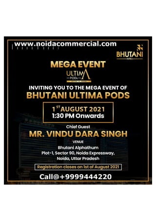 Ultima Pods Bhutani, Ultima Pods Noida, Bhutani Ultima Pods Price List ...