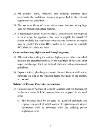 Bhutan rural construction-rules 2013 | PDF